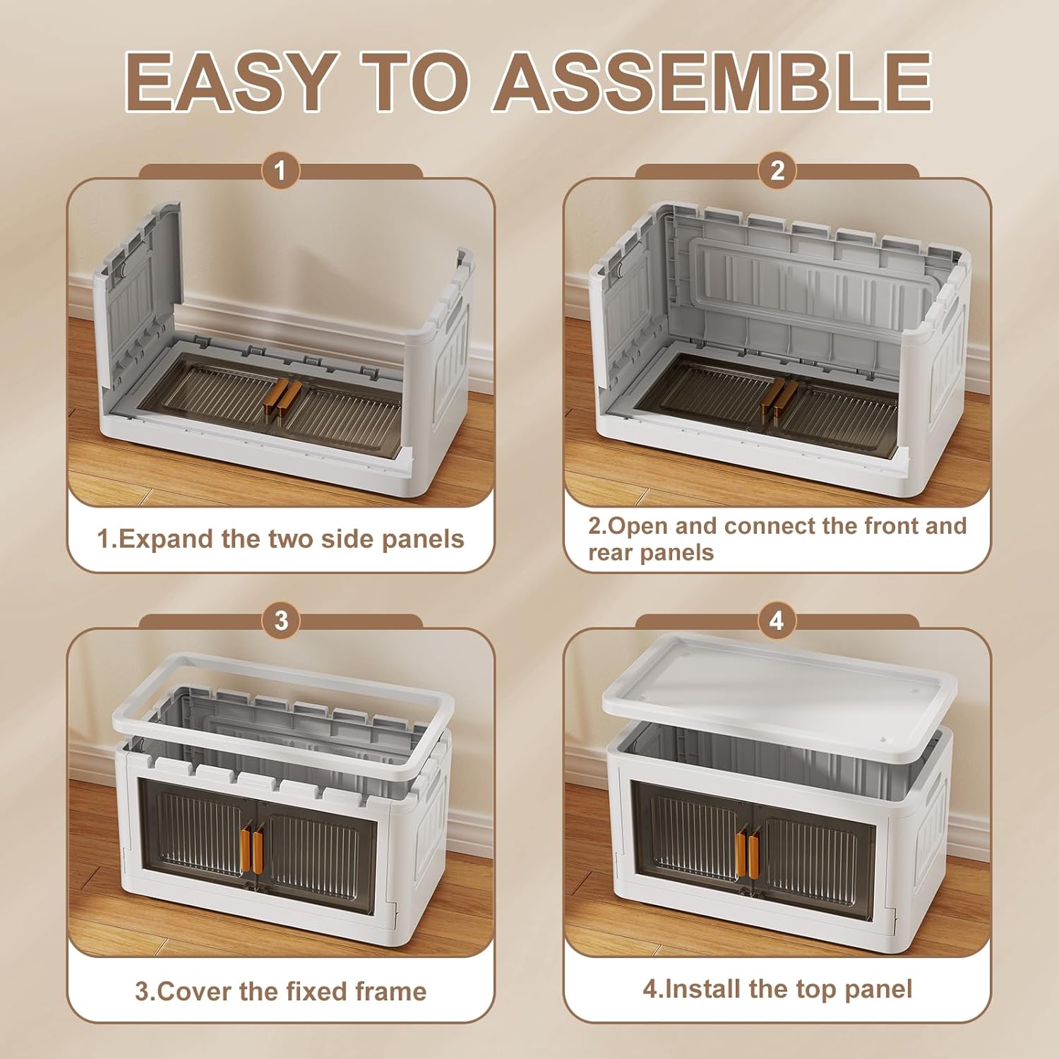 Contenedores de almacenamiento plegables con puertas, contenedores de ...