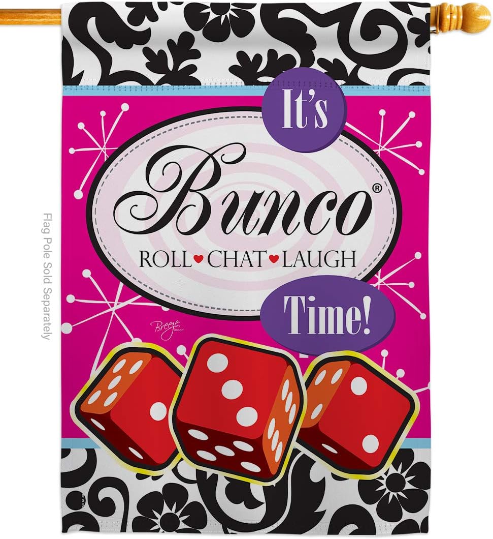 Amazon.com: Breeze Decor Games It's Bunco Time! House Flag Interests ...