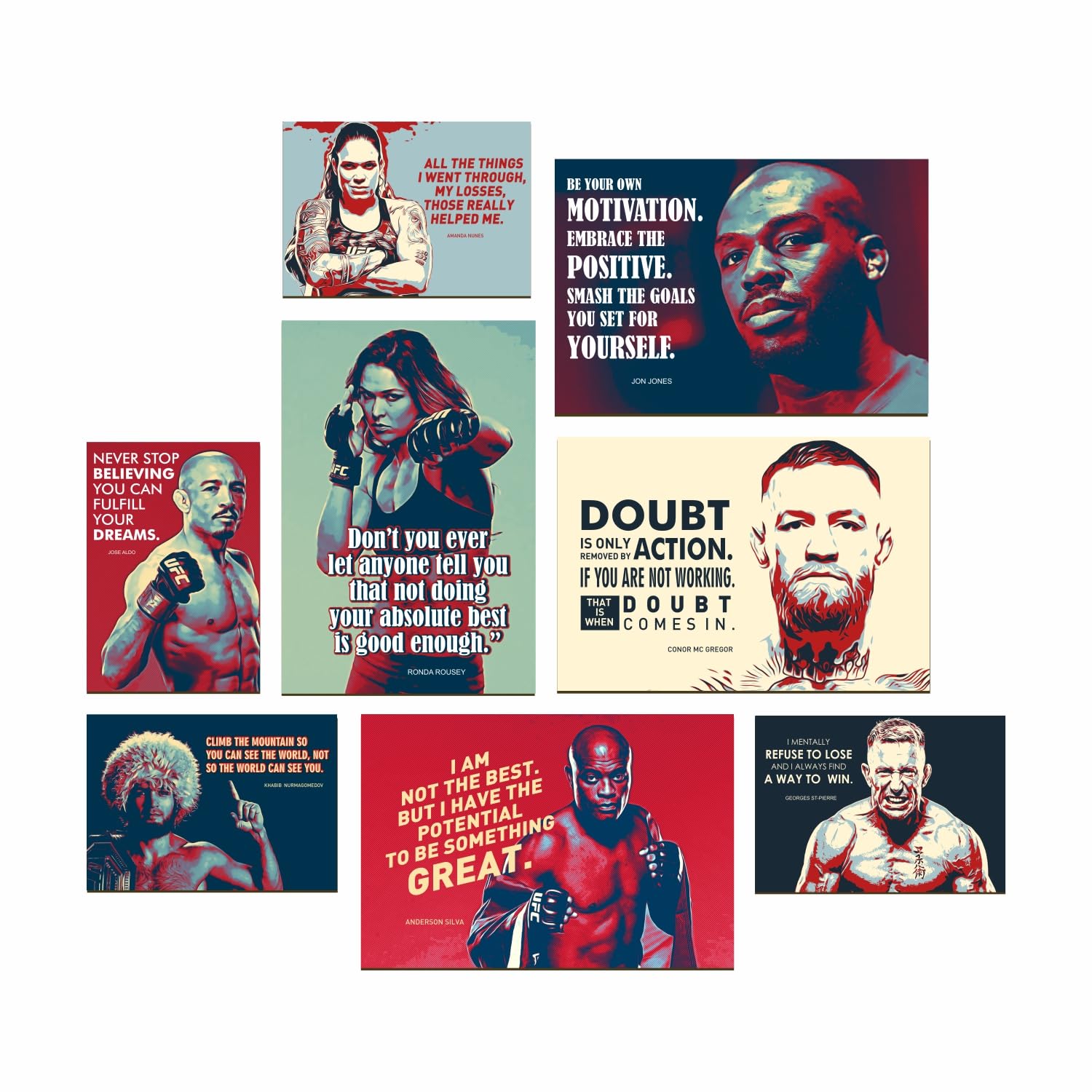 PRINTELLIGENT Gym workout quotes and motivational framed posters (2 ...