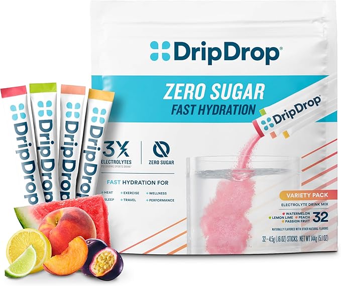 Amazon.com: DripDrop Sugar Free Hydration Packets - Zero Classic ...