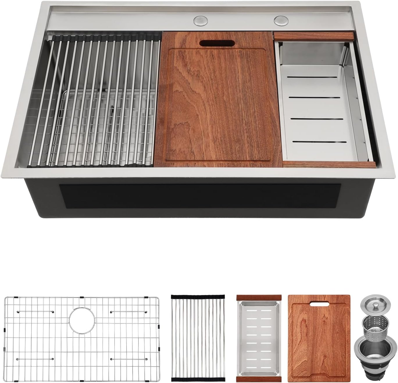 33 Inch Kitchen Sink Drop In - Lordear 33x22 inch Stainless Steel ...