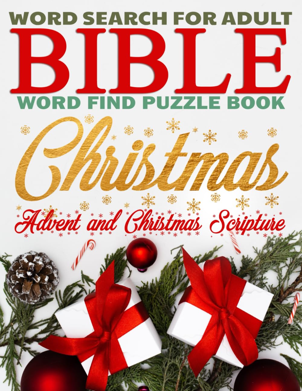 Christmas Word Search, Bible Word Find Puzzle Book for Adults, Advent ...