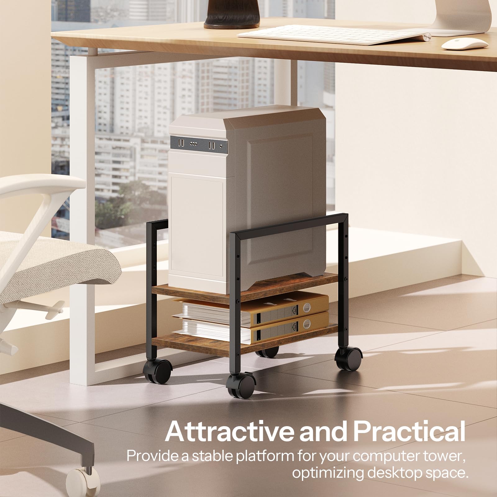 Snapklik.com : HOOBRO PC Stand, 2-Tier PC Tower Stand Fits Most ...