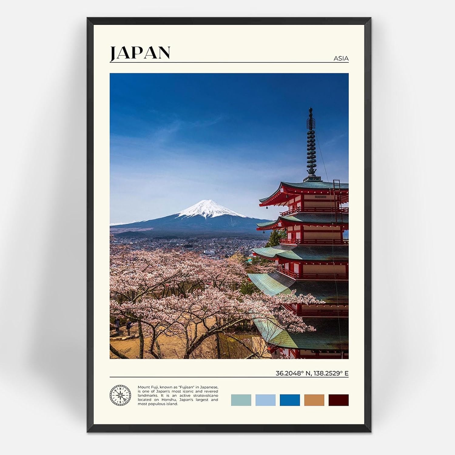Amazon.com: Trendy Mount Fuji Volcano Wall Art Japan Nature Landscape ...