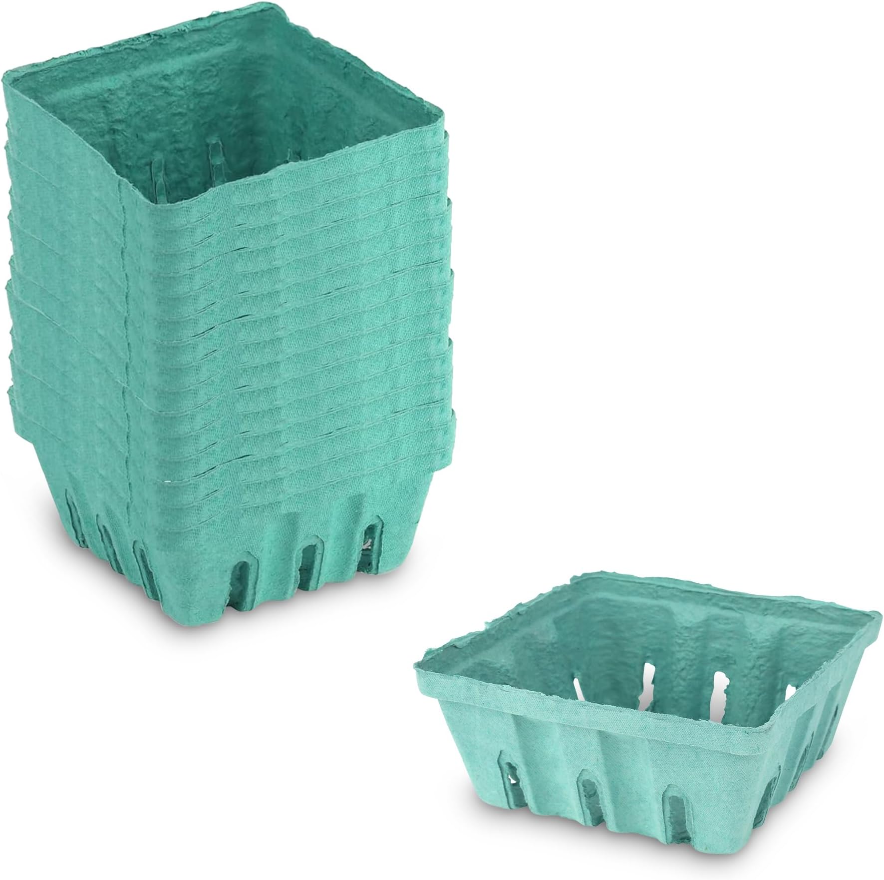 Amazon.com - 150 Pack Molded Pulp Fiber Berry Baskets, 4.3 x 4.3 x 3 ...