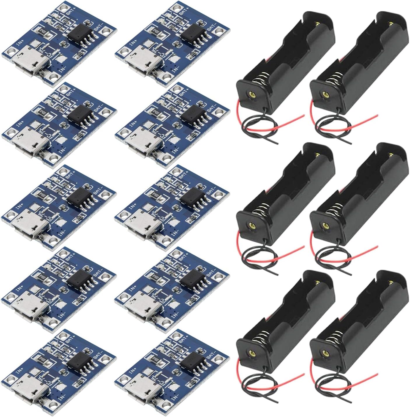 GTIWUNG 10Pcs Micro USB 18650 Lithium Battery Charger Module Li-ion ...