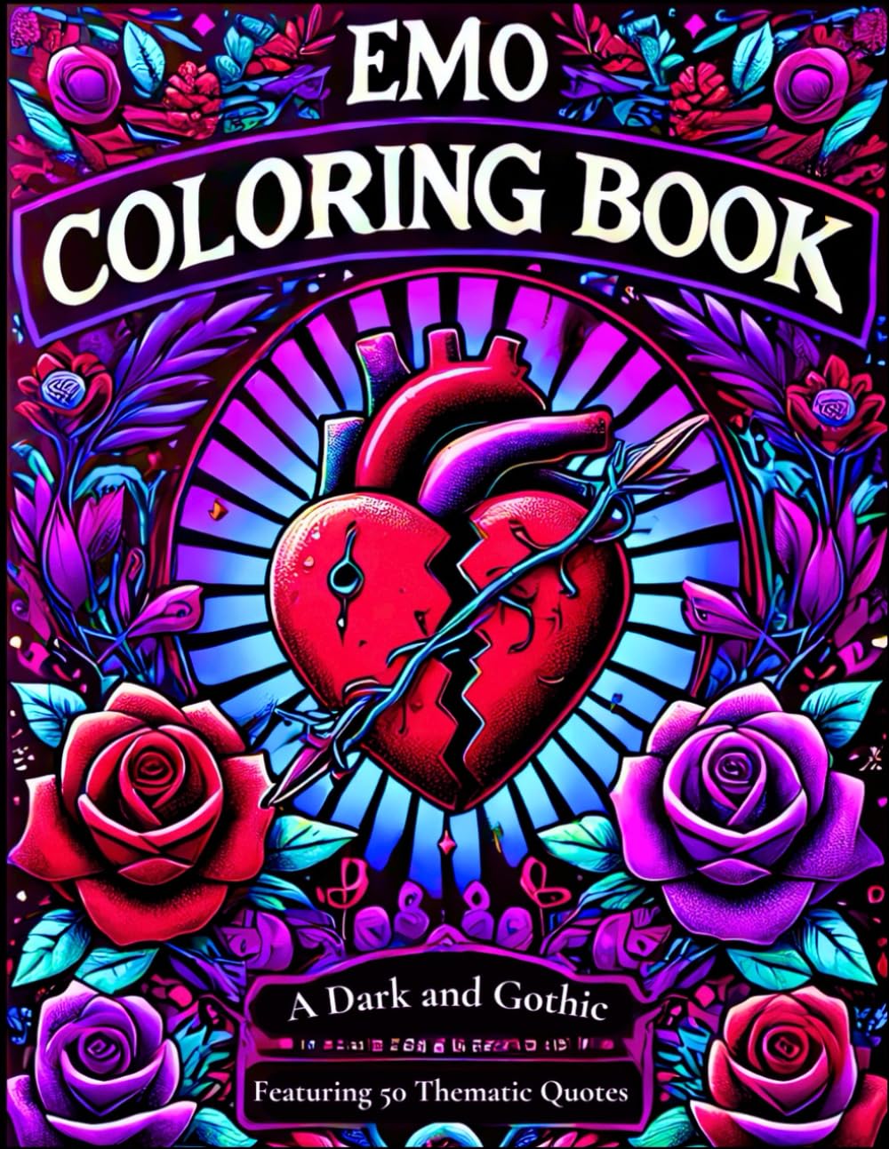 Emo Coloring Book: A Dark and Expressive Coloring Book for Adults Who ...