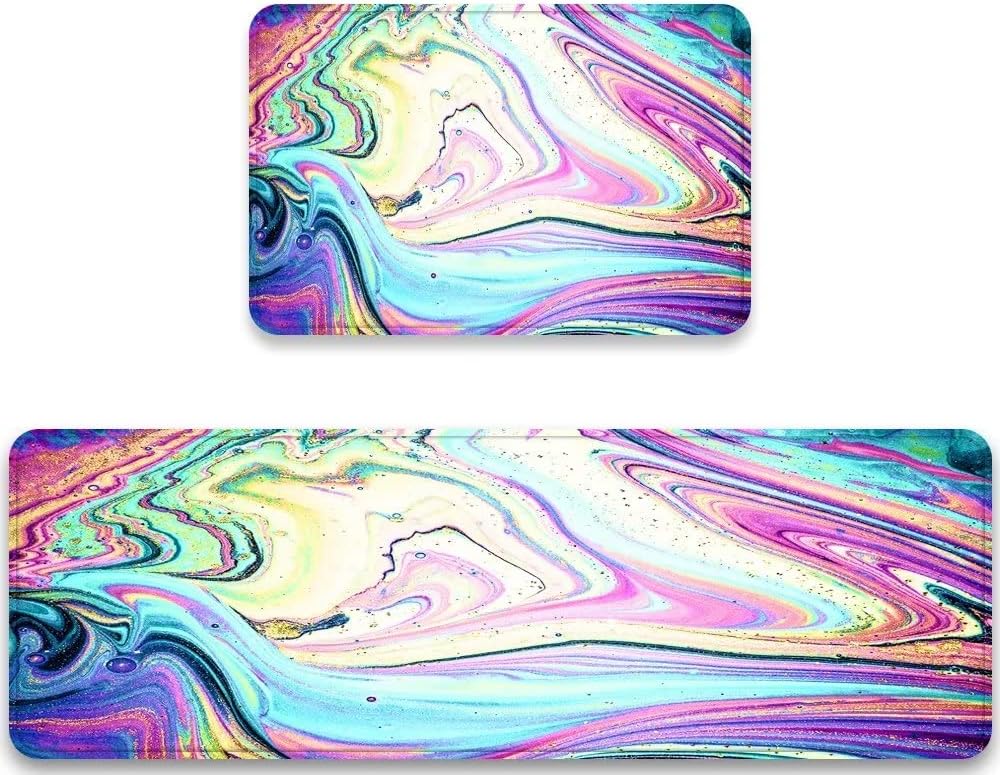 Amazon.com: Abstract Kitchen Rug Sets of 2 Pieces,Marble Art Fantastic ...