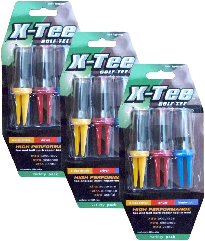 Amazon.com : Teego X-Tee Golf Tees 3 Sizes (Red, Blue, Yellow) x 3 Sets ...