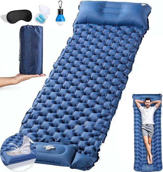 Colchoneta Inflable para Dormir, Almohadilla inflable para acampar ...