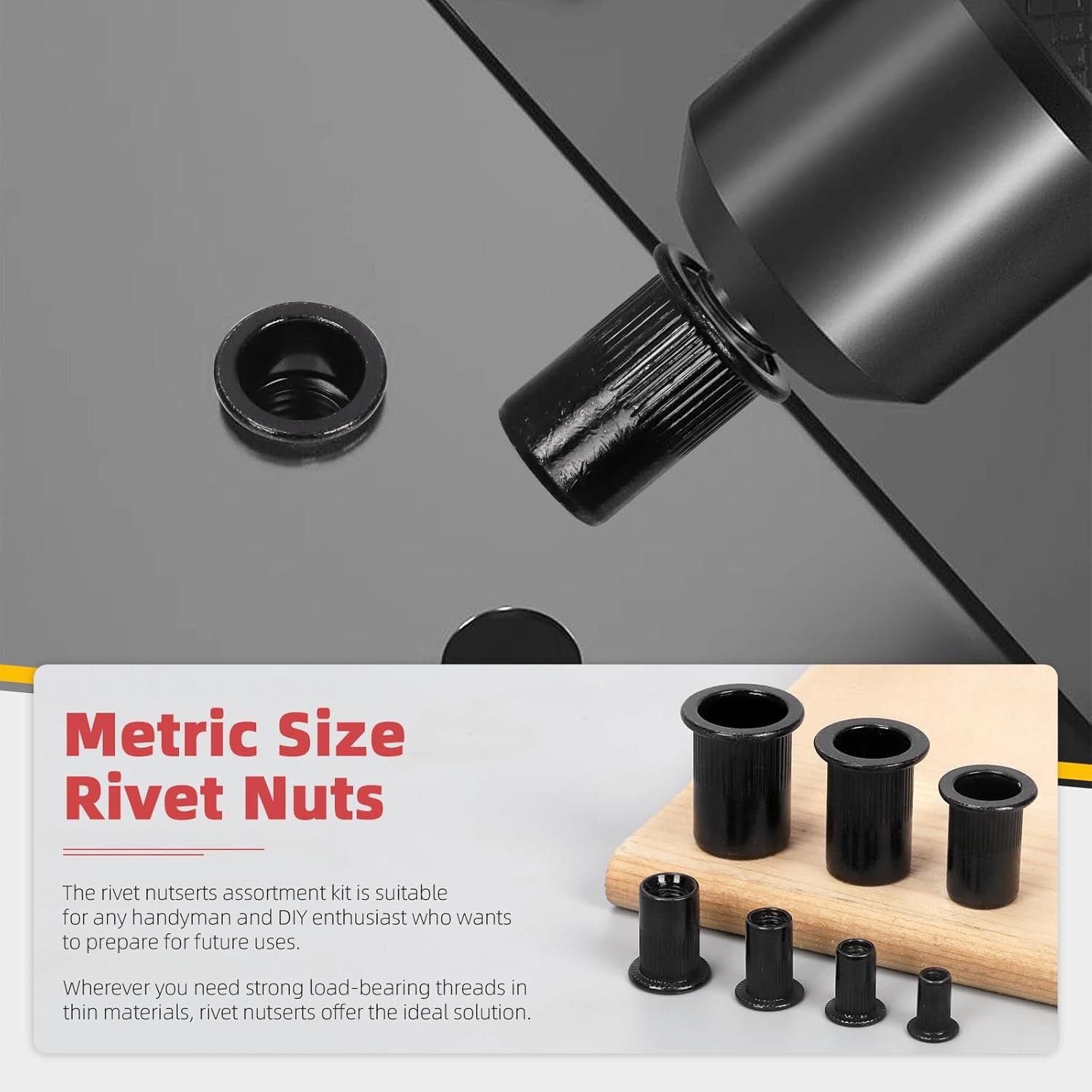 Hilitchi 100 tuercas de remache M3, tuerca roscada de acero al carbono ...