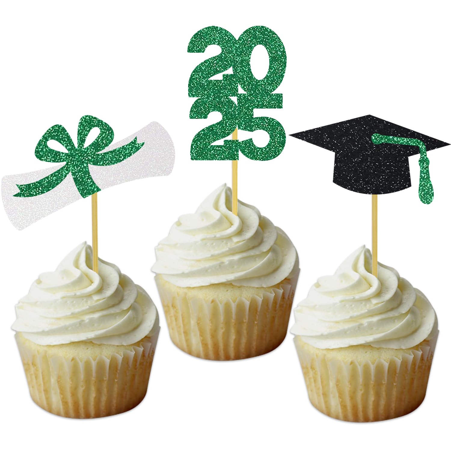 Green And White Graduation Cupcakes Graduation Cake Green And White