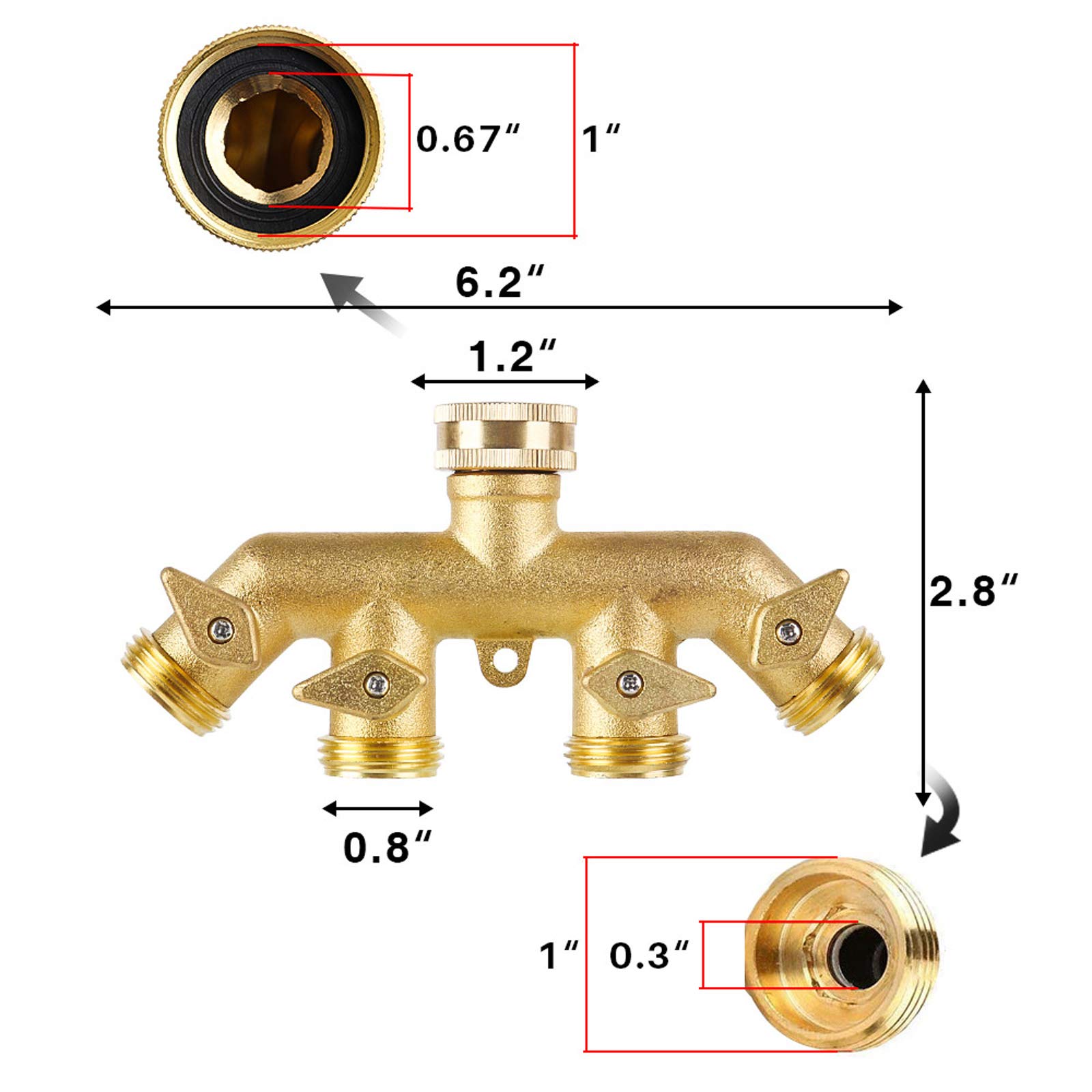 Snapklik.com : Heavy Duty Garden Faucet Splitter Hose Splitter