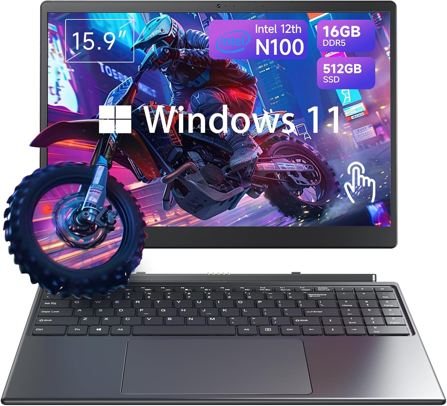 Amazon.com: Akocrsiy 2024 2 in 1 Touchscreen Laptop, 2560 * 1600 IPS, DDR5 16GB RAM 512GB SSD ...