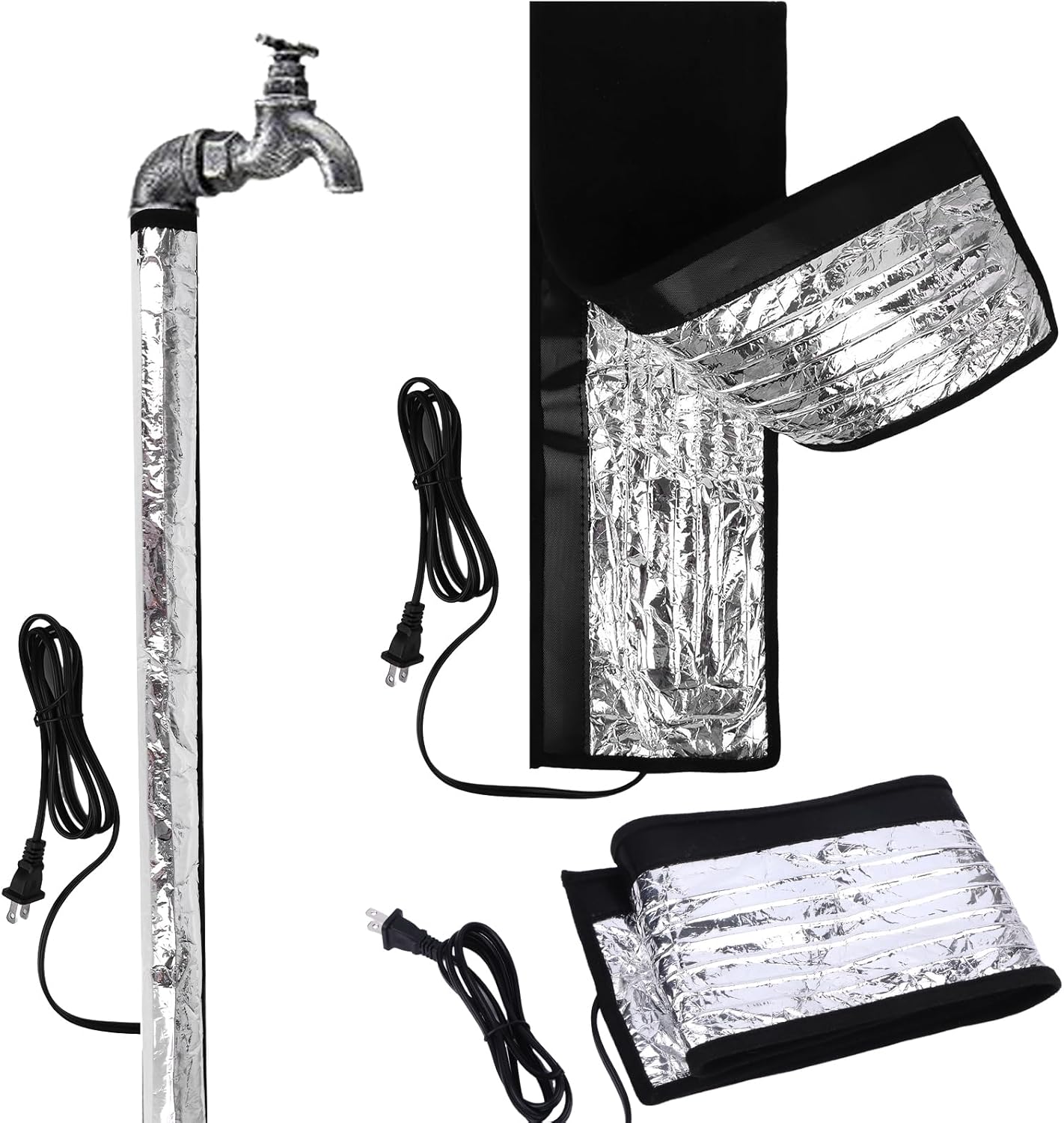 2 Pack Water Pipe Heat Blanket 39.4" x 6" Temperature Controlled Pipe ...