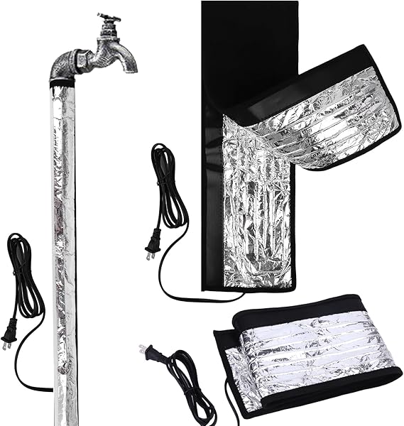 2 Pack Water Pipe Heat Blanket 39.4" x 6" Temperature Controlled Pipe ...