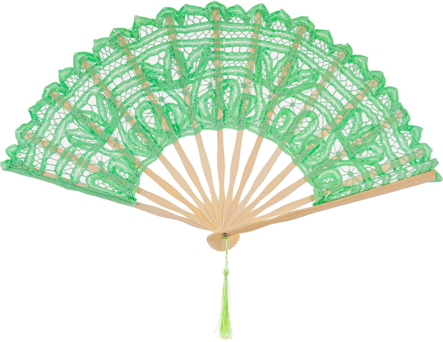 Amazon.com: BABEYOND Cotton Lace Folding Handheld Fan Embroidered ...
