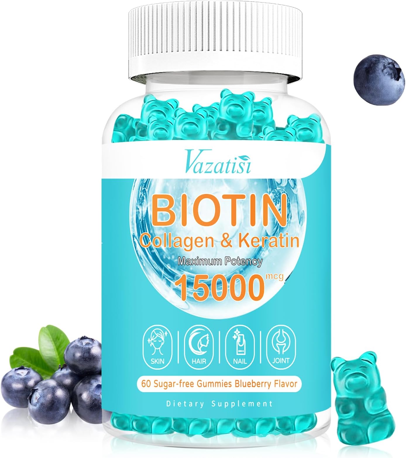 Amazon.com: 2 Pack Biotin Gummies 15000mcg with Collagen, Sea Moss, Chlorophyll & Keratin for ...