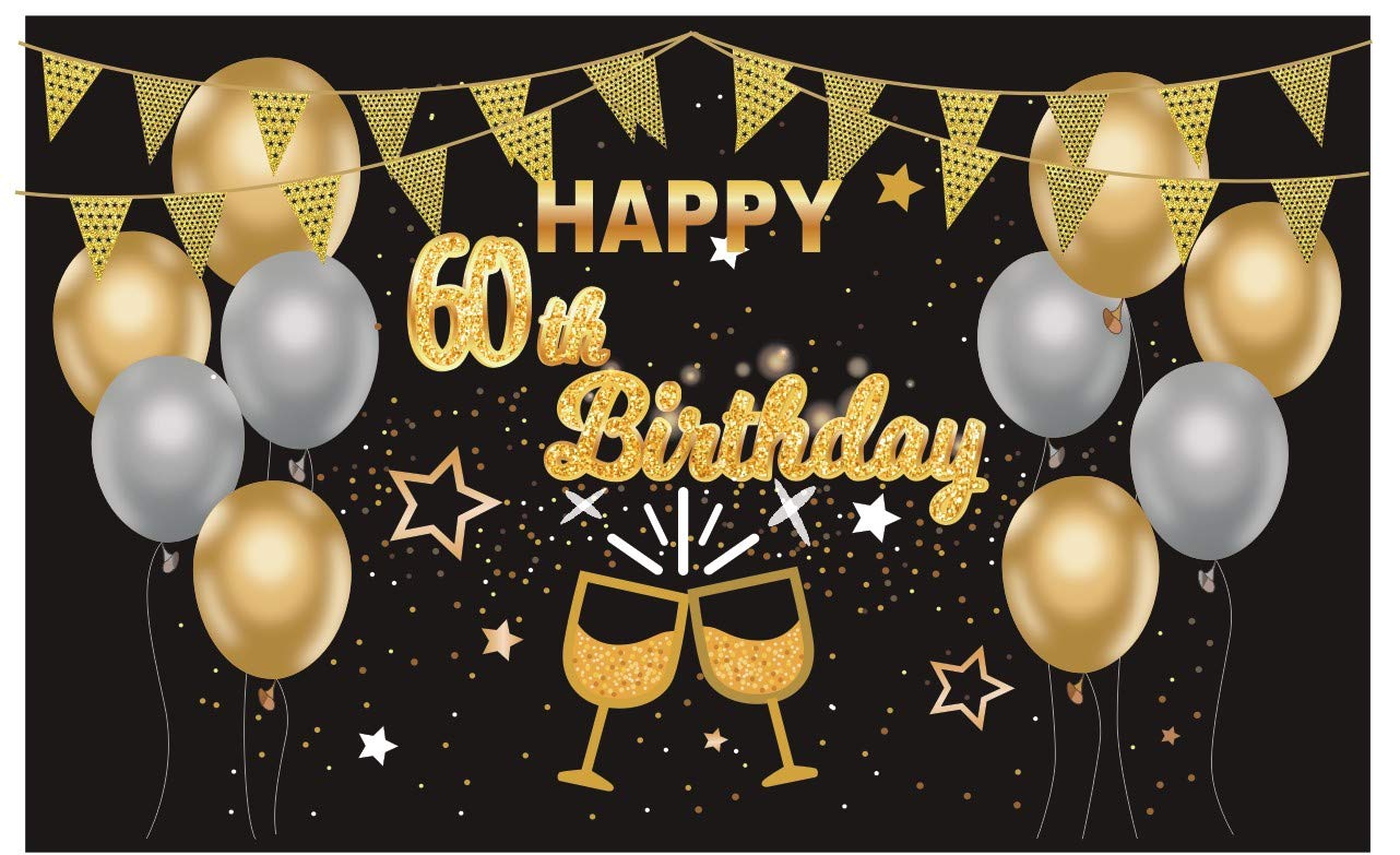Buy 60th Birthday Party Decorations - Large Fabric Happy 60th Birthday ...