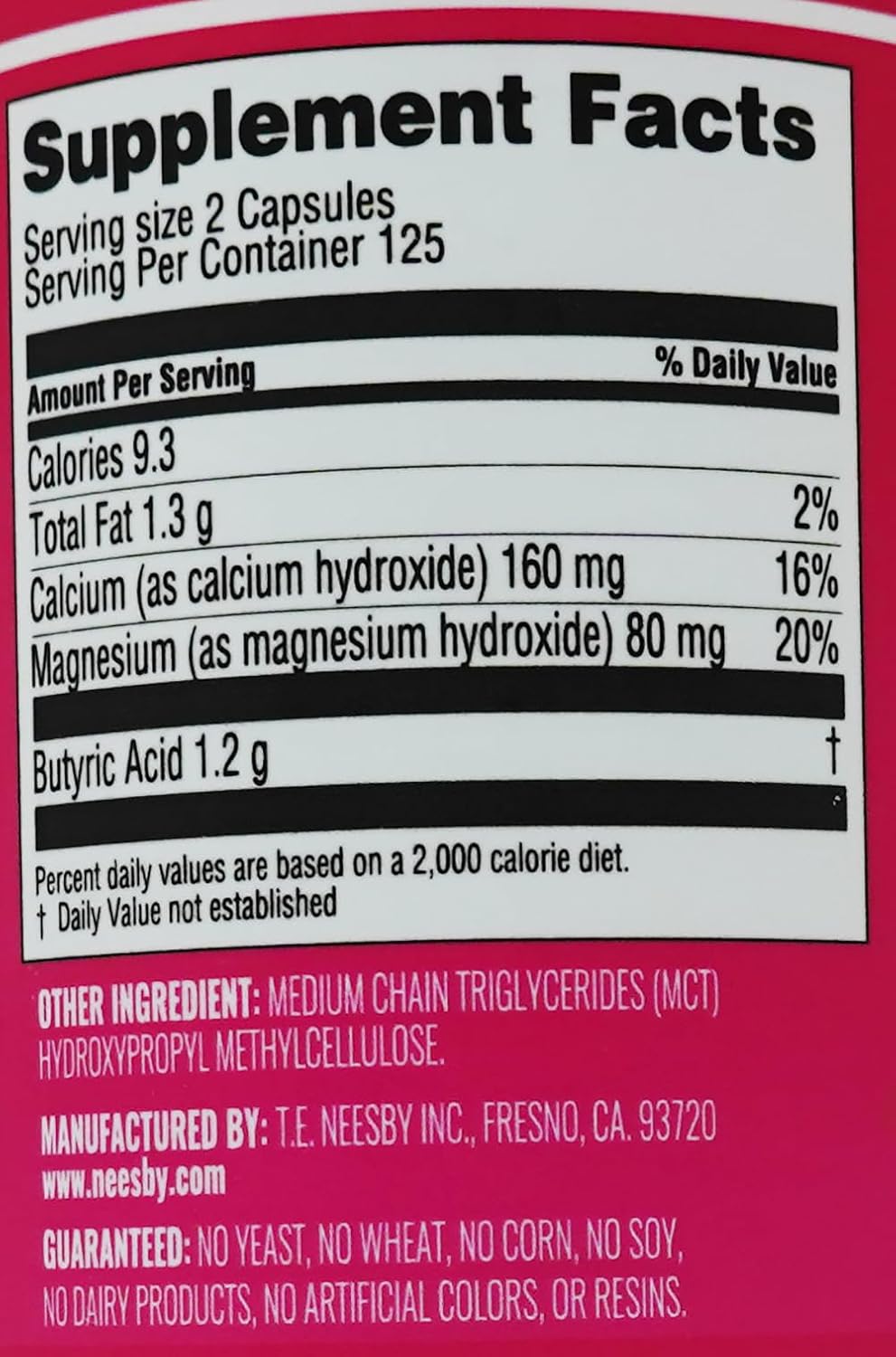 Butyrex Complex de Cálcio/Magnésio: 250 Cápsulas de 600 mg – Vitaminer Shop