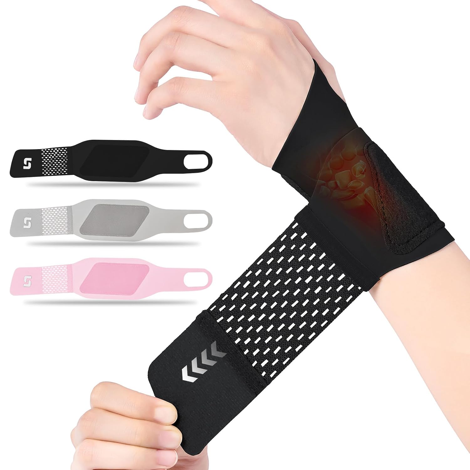 Ultra-Thin Wrist Brace, Compression Wrist Wraps, Elastic Wrist Bnads ...