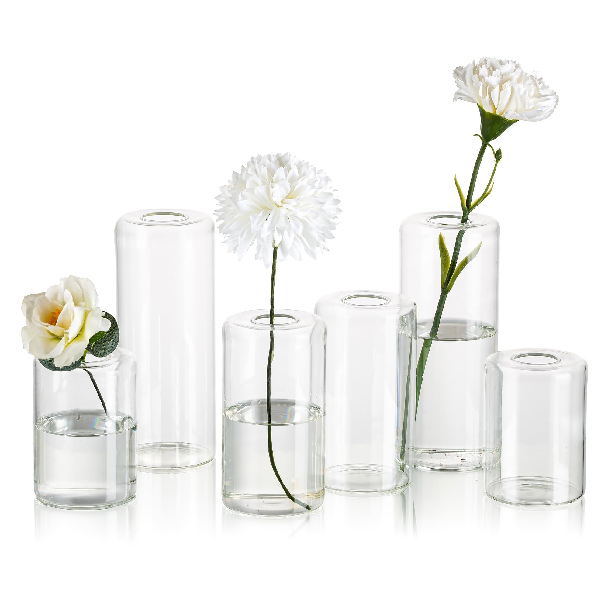 Glass Bud Vases for Centerpieces, Glasseam Small Vases for Flowers ...