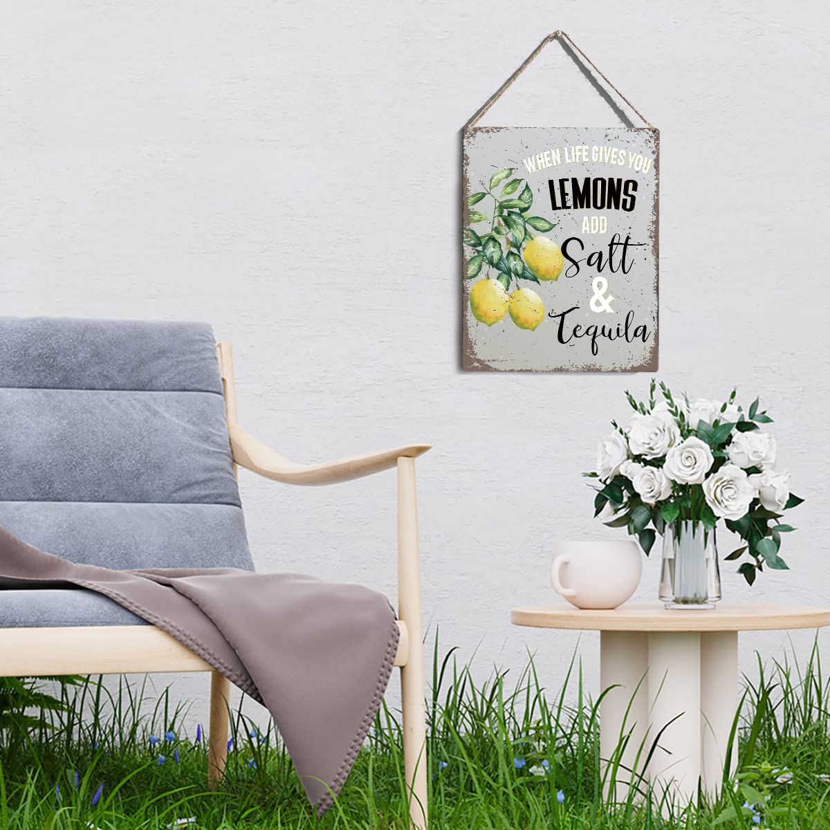 Snapklik.com : Farmhouse Summer Lemon Wooden Sign Wall Decor Rustic ...