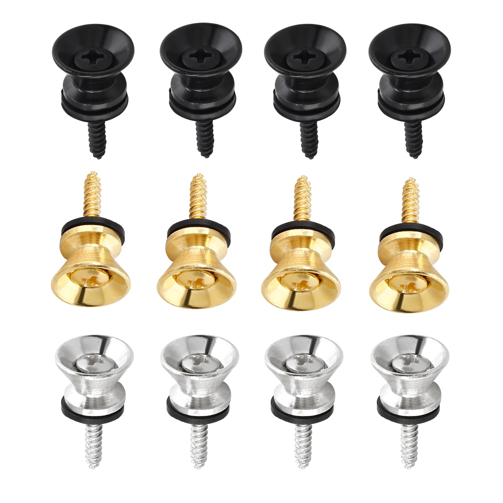 Snapklik.com : 12pcs Guitar Strap Buttons, Metal Bass Guitar Strap ...