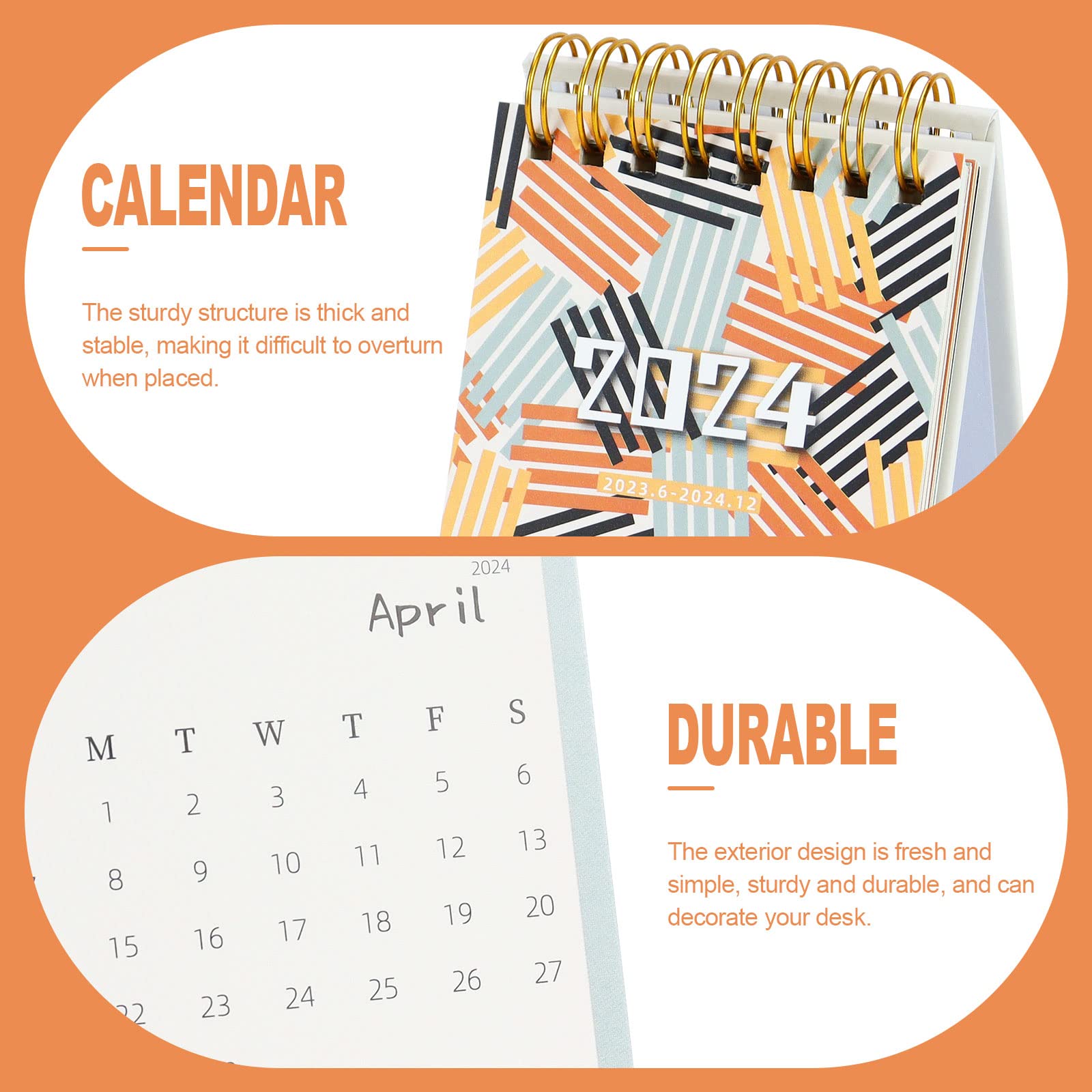 Snapklik.com : Mini Desk Calendar 2024, Small Desktop Calendar (39"x3 ...