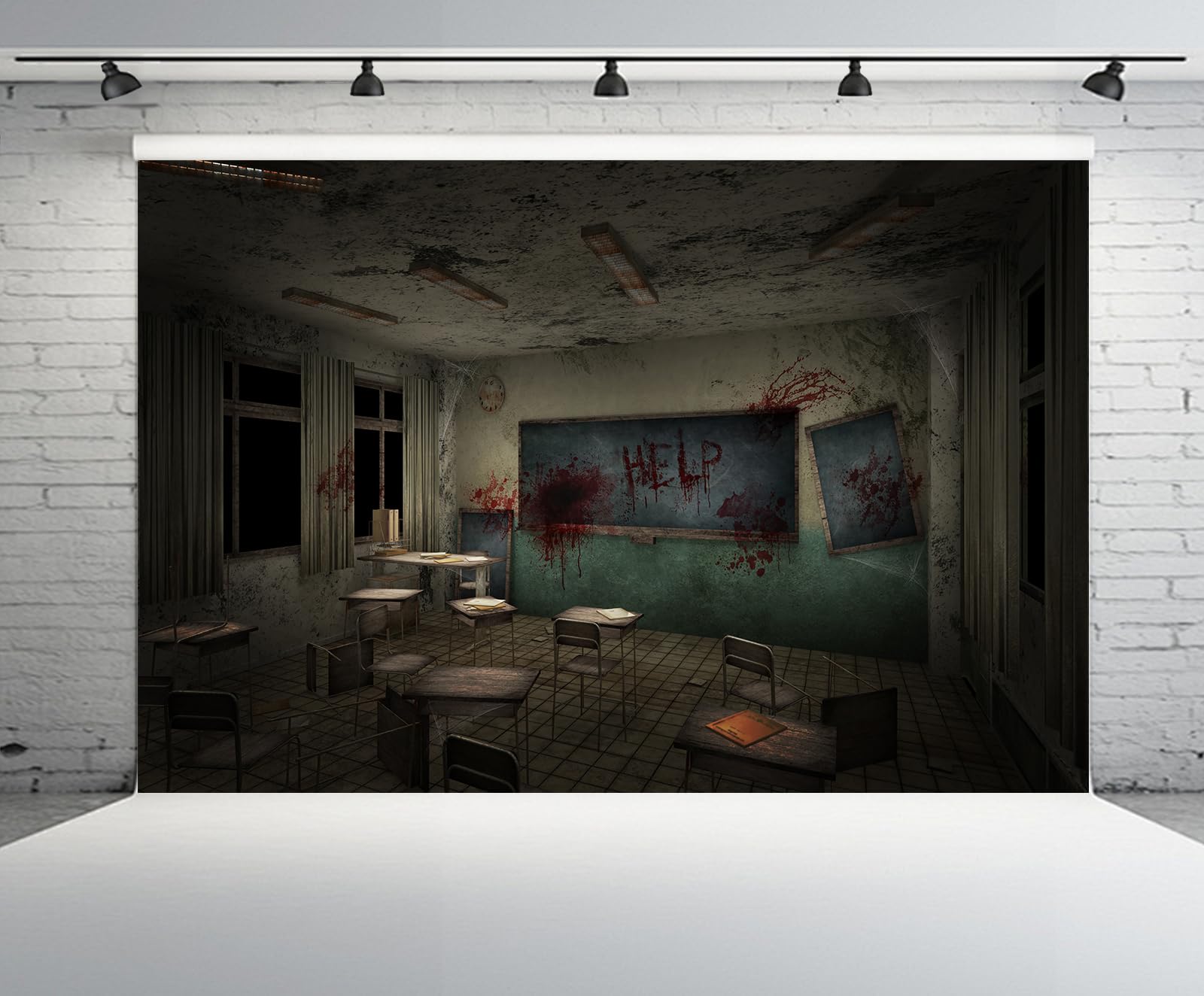 Amazon.com : CHNYWORK 7x5ft Abandoned Old School Backdrop Creepy ...