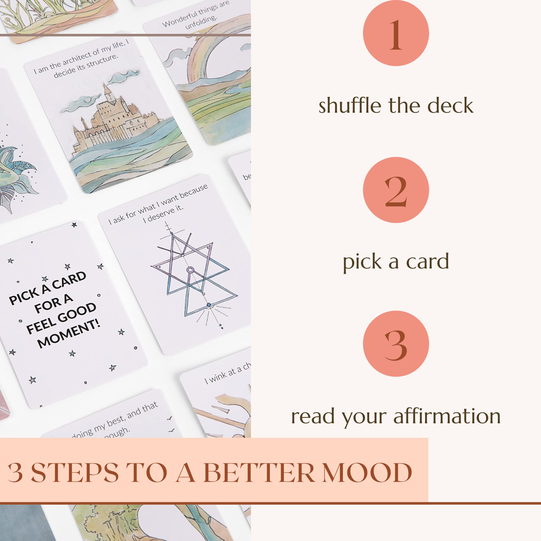 nghtmrkt Deck of 52 Positive Affirmations, Positive Affirmation Cards ...