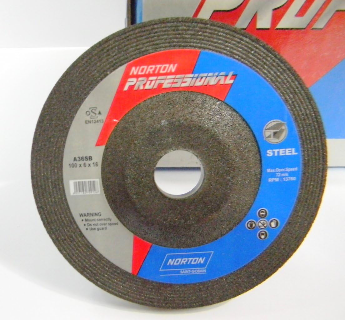 Norton AG4 4 Inches Metal Grinding Wheel Disc (Blue, 100 X 6.0 X 16 mm ...