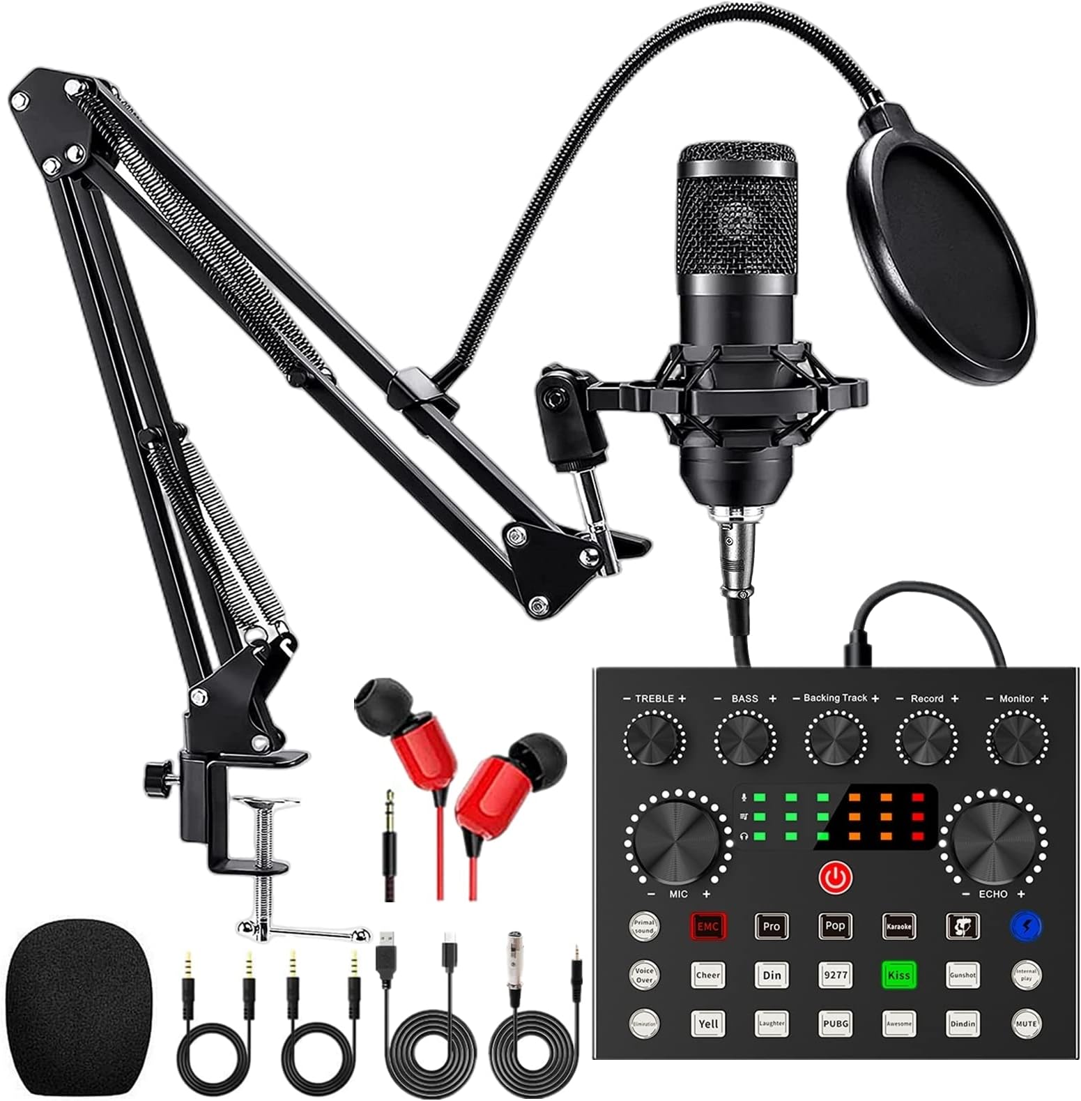 Amazon.com: Podcast Equipment Bundle, BM800 Podcast Microphone Bundle ...