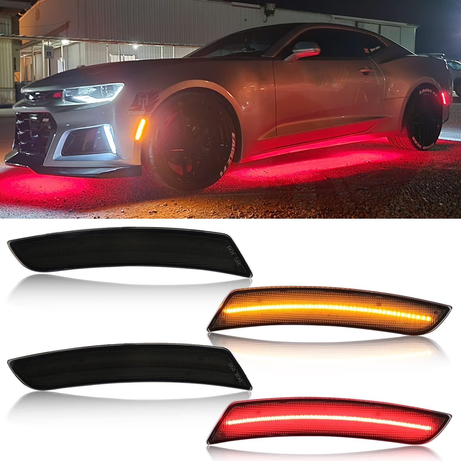 Amazon.com: VLAND LED Tail Lights Compatible For Chevrolet Chevy Camaro ...