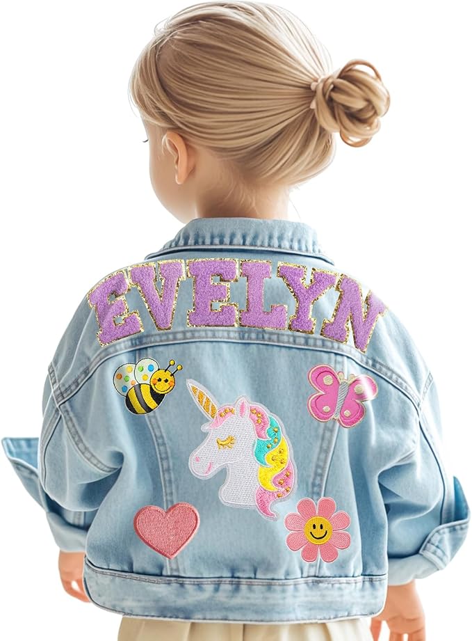 Amazon.com: Rryoumisun Personalized Denim Jacket for Girls Boys Kids ...