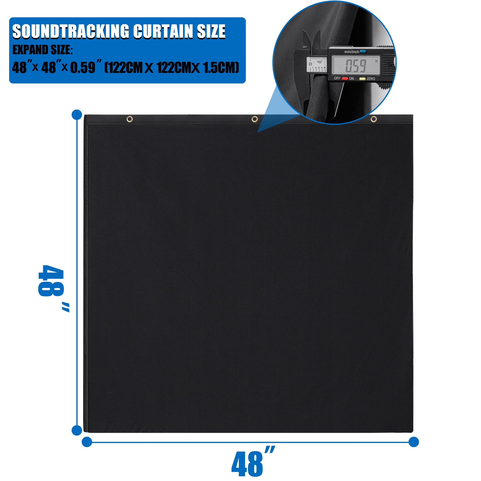 Snapklik.com : Sound Absorbing Curtain, 48 X 48 Sound Dampening Curtain ...