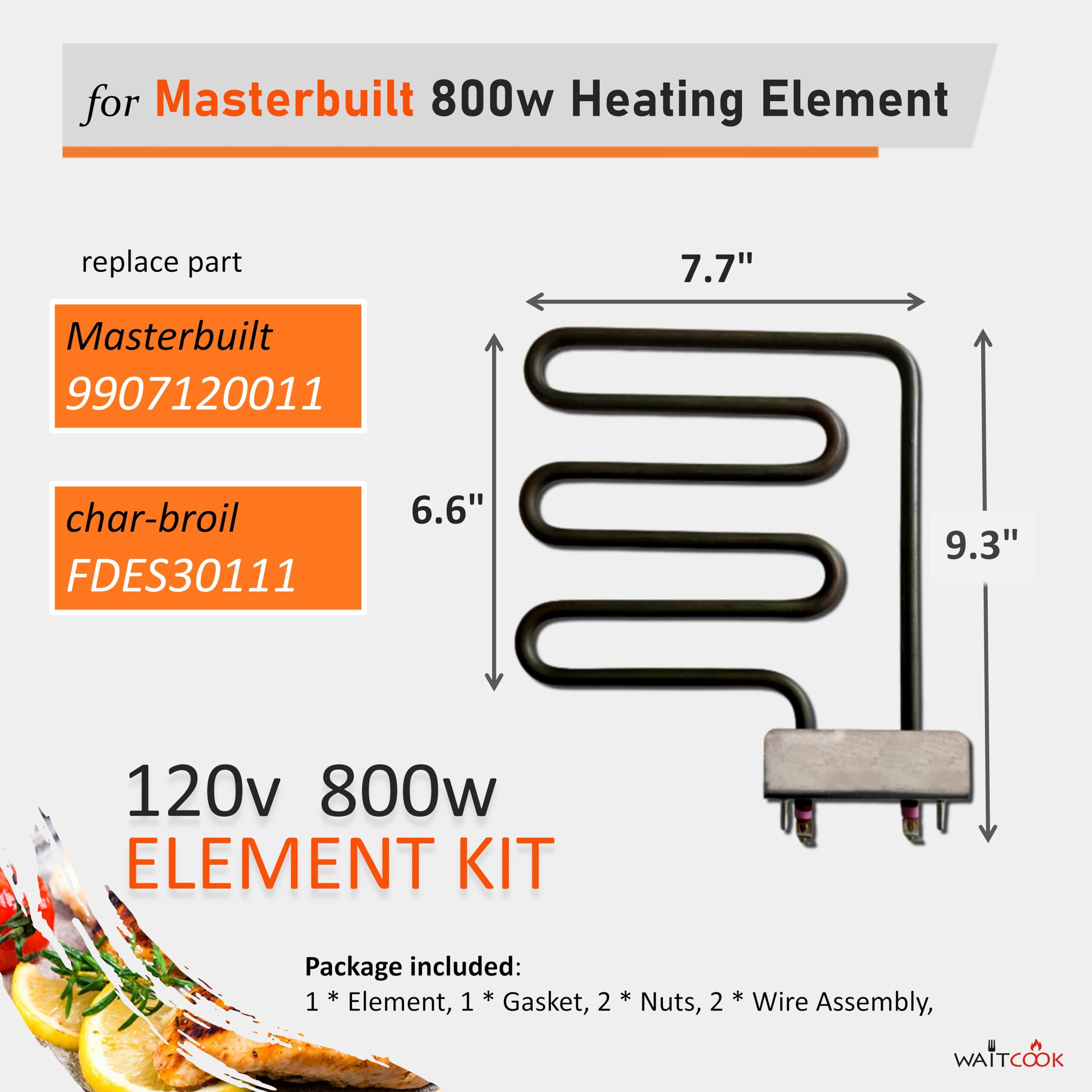 Snapklik.com : Replacement Electric Smoker 800 Watts Heating Element ...