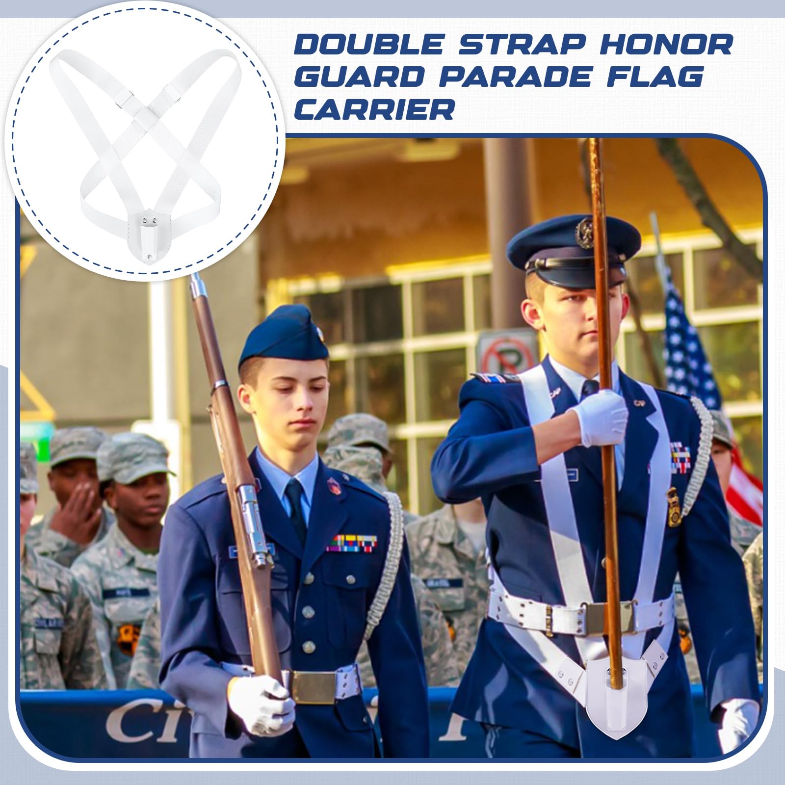 Snapklik.com : Jecery Double Strap Parade Flag Carrier Parade Harness ...