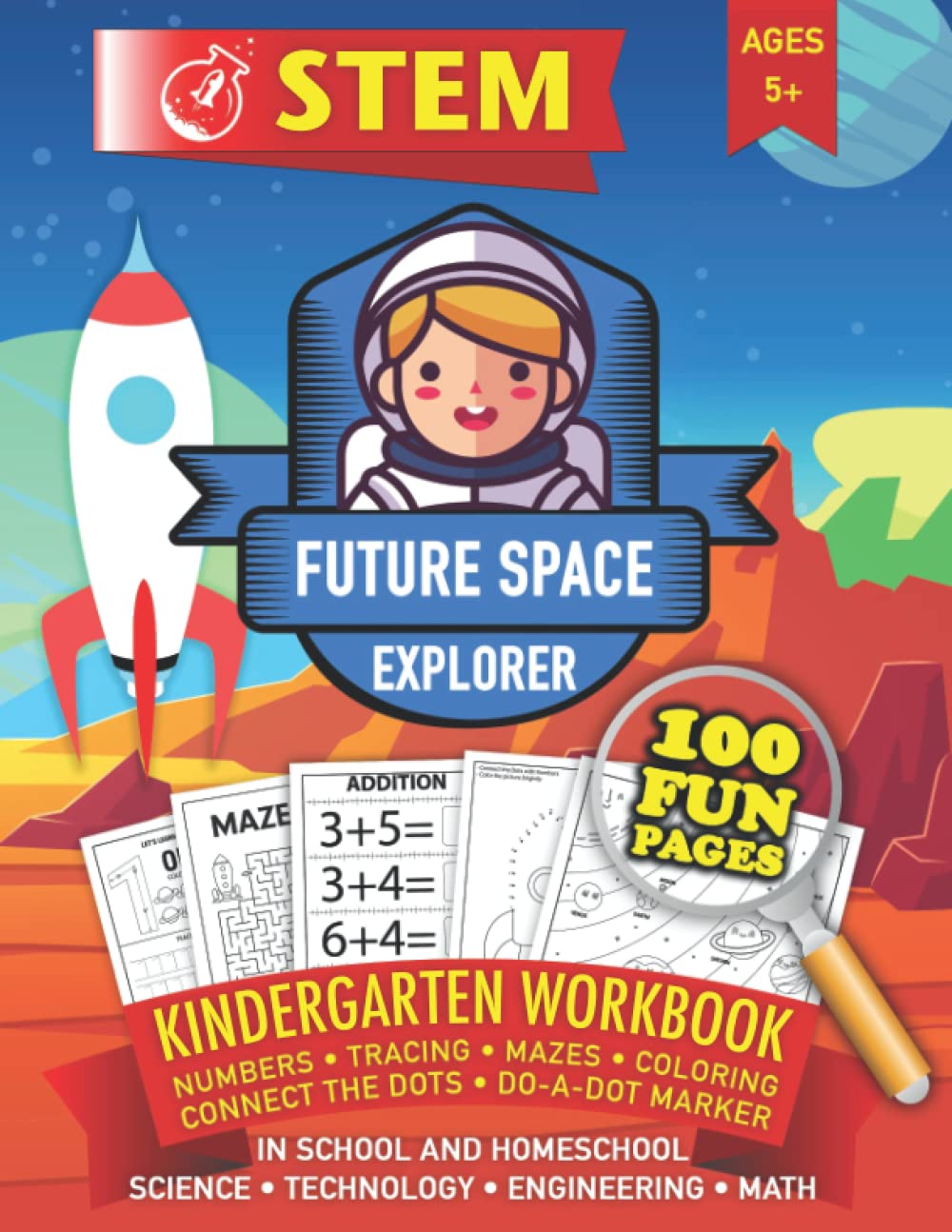 Buy STEM Kindergarten Workbook • Tracing • Mazes • Coloring • Numbers ...