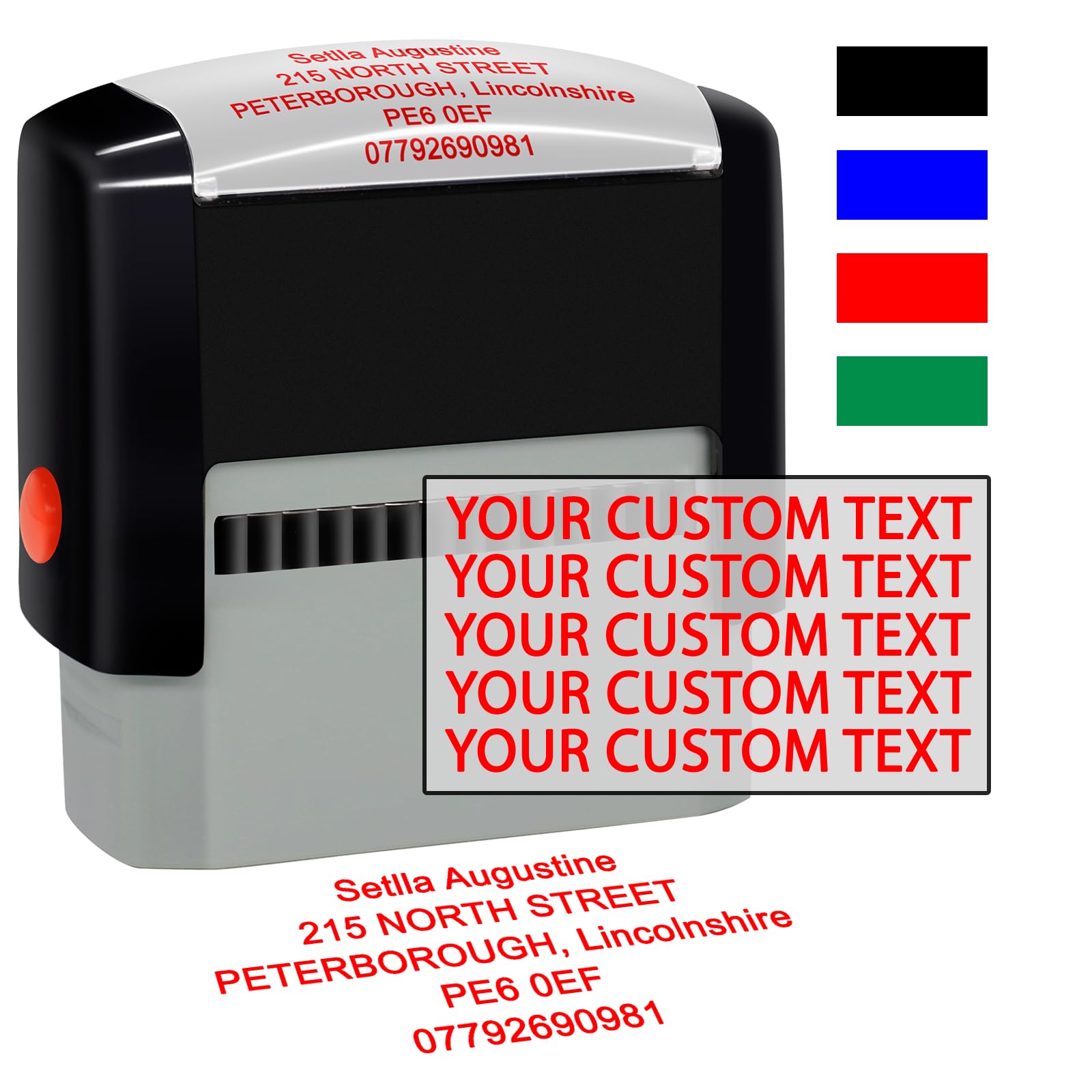 Personalised Stamp Custom Made Self-Inking Business Company Address ...