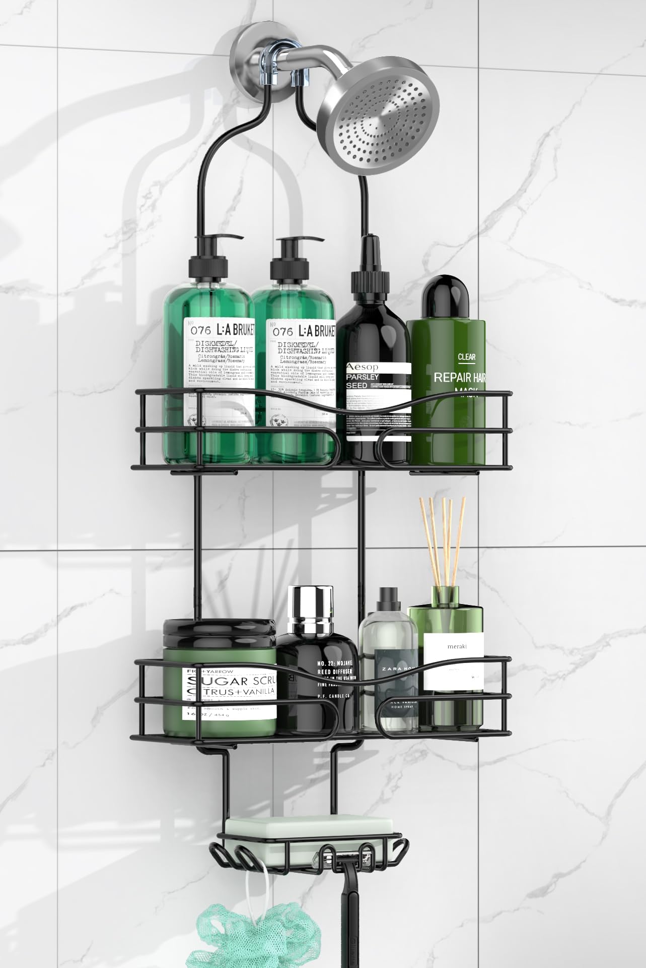 Amazon.com: Anhow Shower Caddy Hanging Shower Organizer 3-Tier Over ...