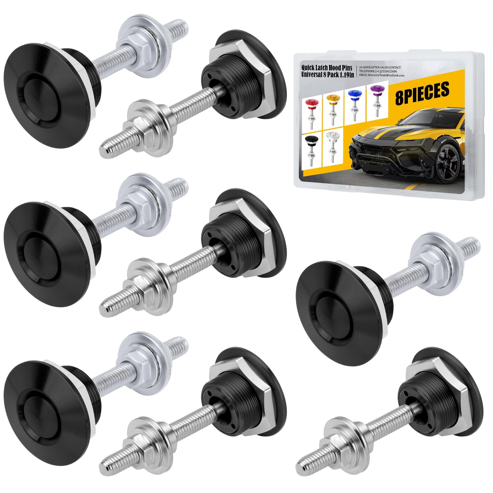 Amazon.com: 8-Pieces Quick Latch Hood Pins Kit, 1.25 Inch, 304 ...