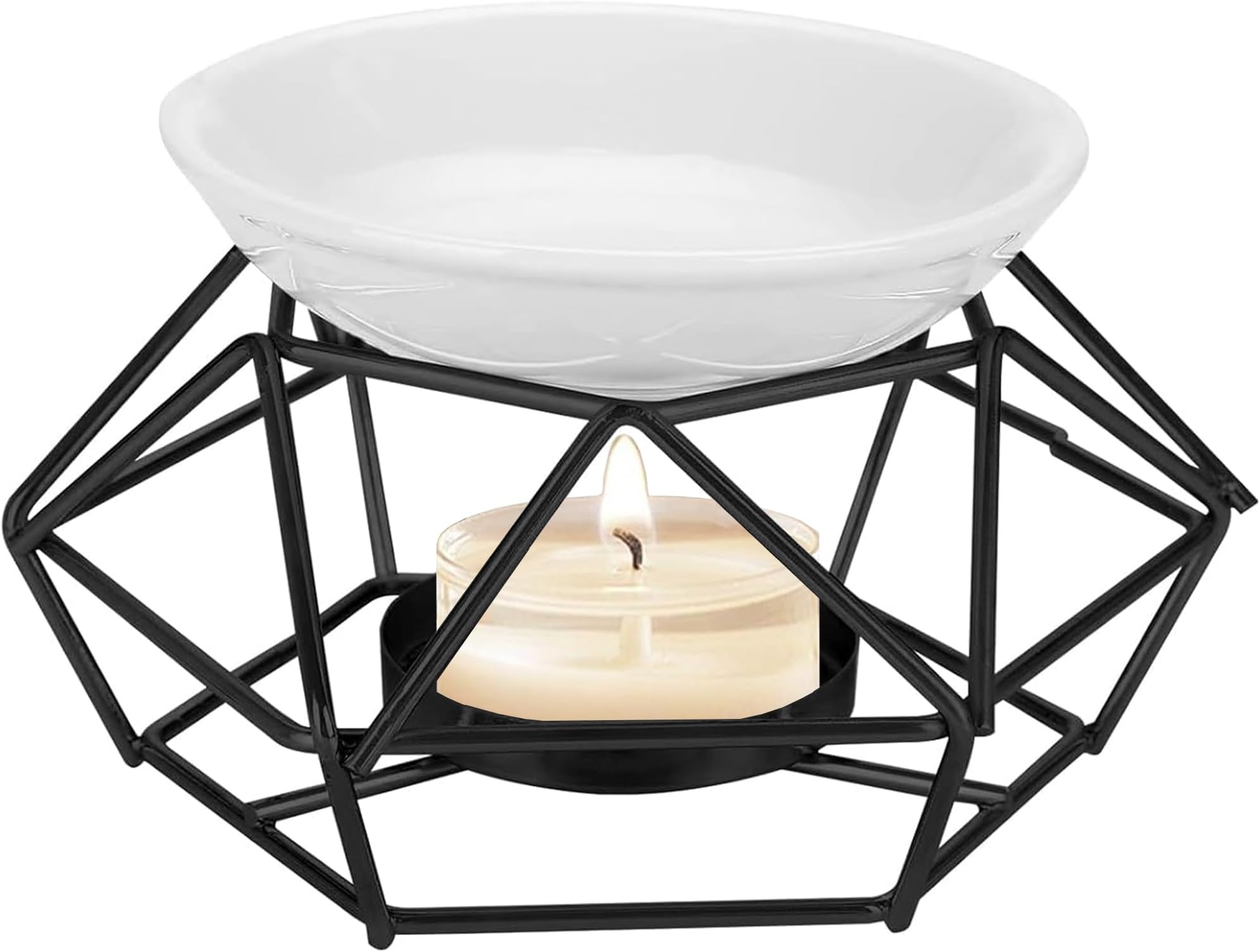Salmue Aromatic oil burner, geometric ceramic essential oil candle ...