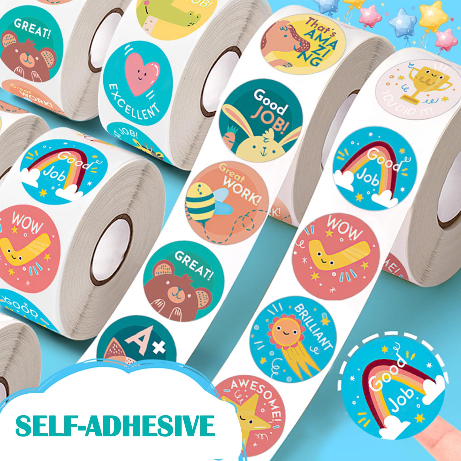 School Stickers 1500PCS Teacher Stickers, 3 Rolls Classroom ...