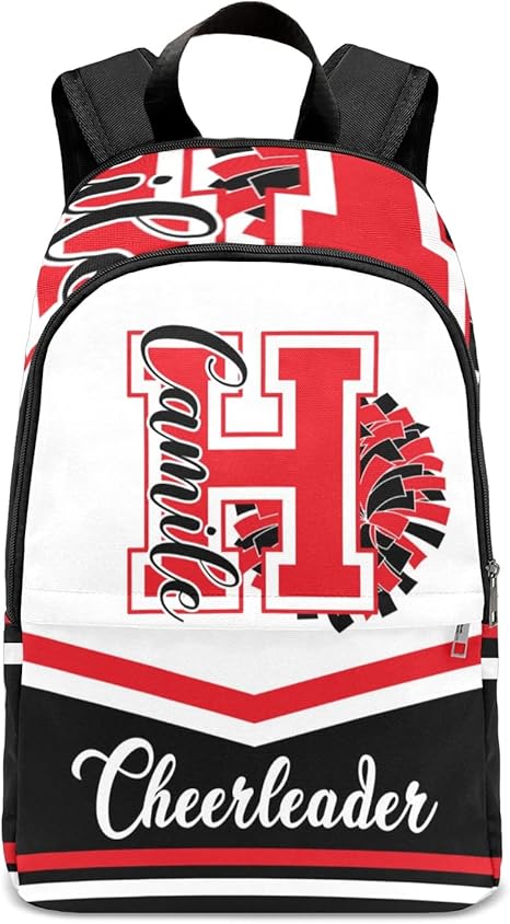Amazon.com | Yeshop Cheerleader Black Red Personalized Backpack for ...