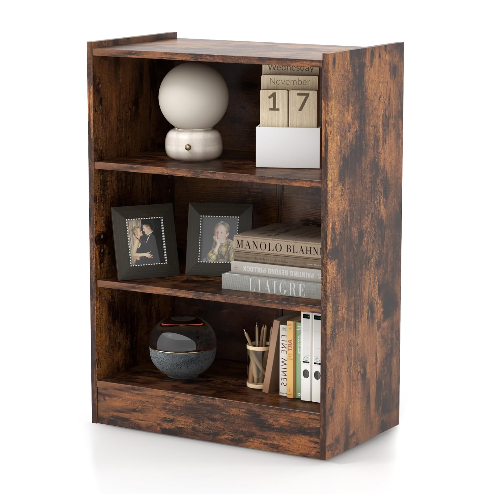 Amazon.com: LOKO 3-Tier Open Bookcase, Modern 3-Cube Bookshelf with 18 ...