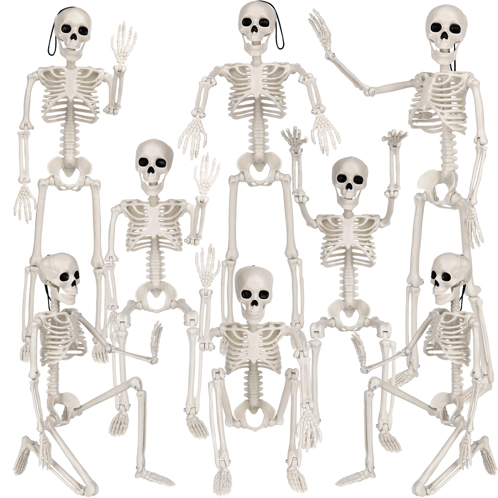 Amazon.com: XIMISHOP 8pcs Posable Halloween Hanging Skeleton Decoration ...
