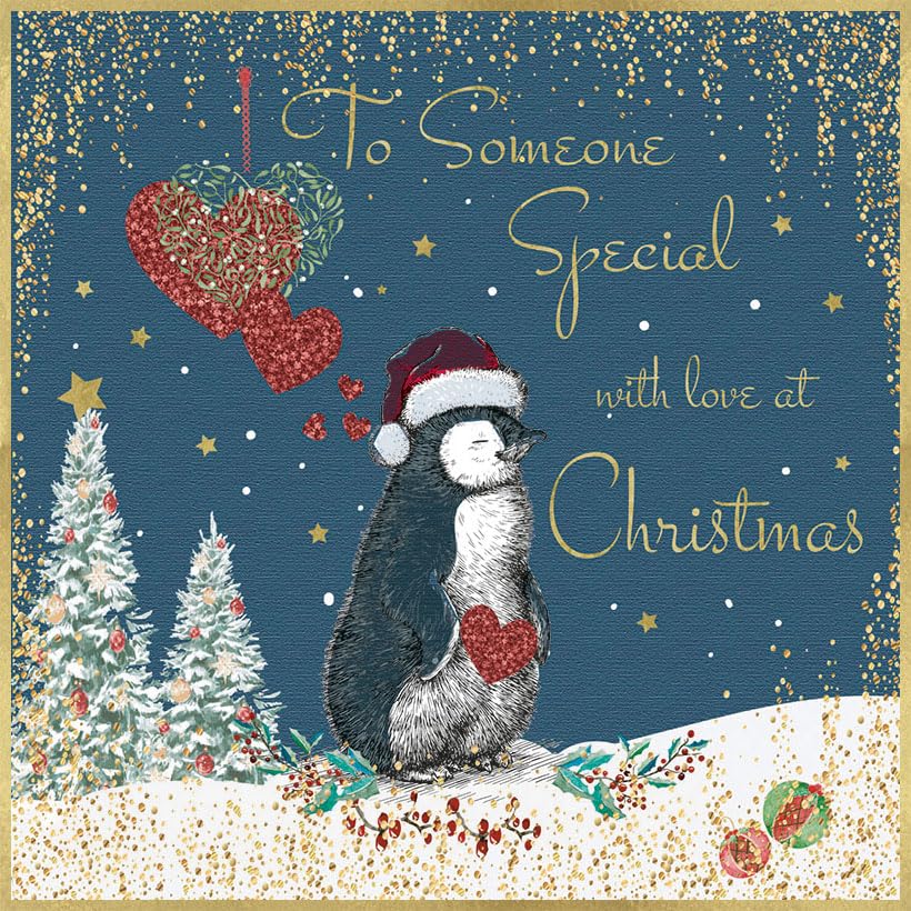 Rush Design Someone Special Christmas Card – Penguin with Love Hearts ...