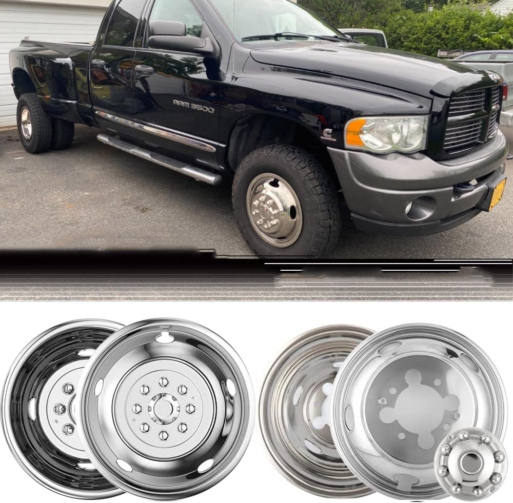 Amazon.com: Kucaruce 4pcs Polished 17inch Stainless Steel Wheel ...