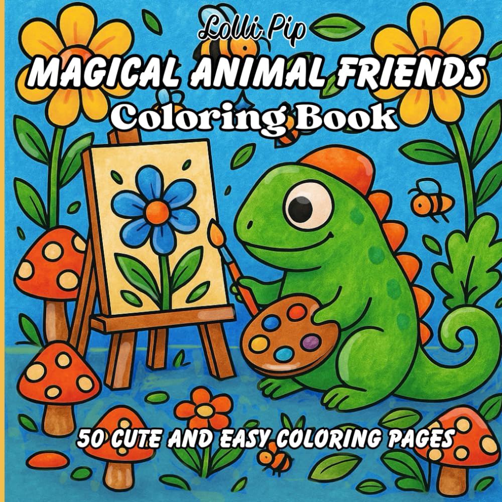 Amazon.com: Magical Animal Friends Coloring Book: 50 Cute and Easy ...